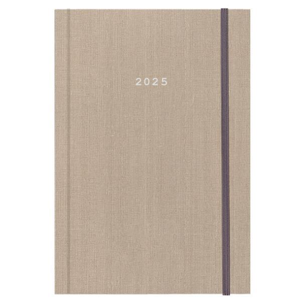 Next ημερολόγιο 2025 Fabric ημερήσιο δετό μπεζ με λάστιχο 14x21εκ. - E ...